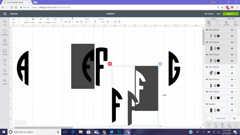 Block Circle Monogram with Cricut - Glitter and Graze