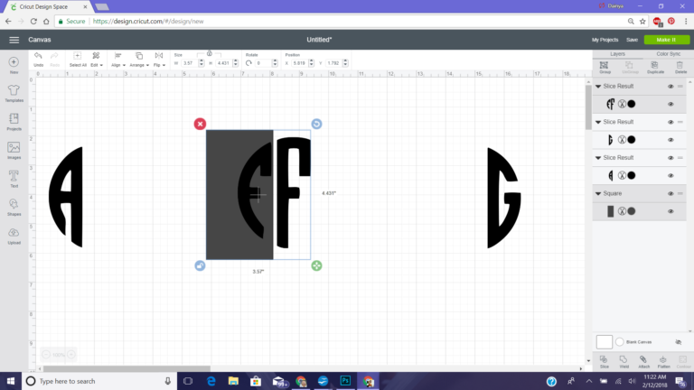 Block Circle Monogram with Cricut - Glitter and Graze