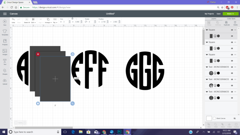 Block Circle Monogram with Cricut - Glitter and Graze