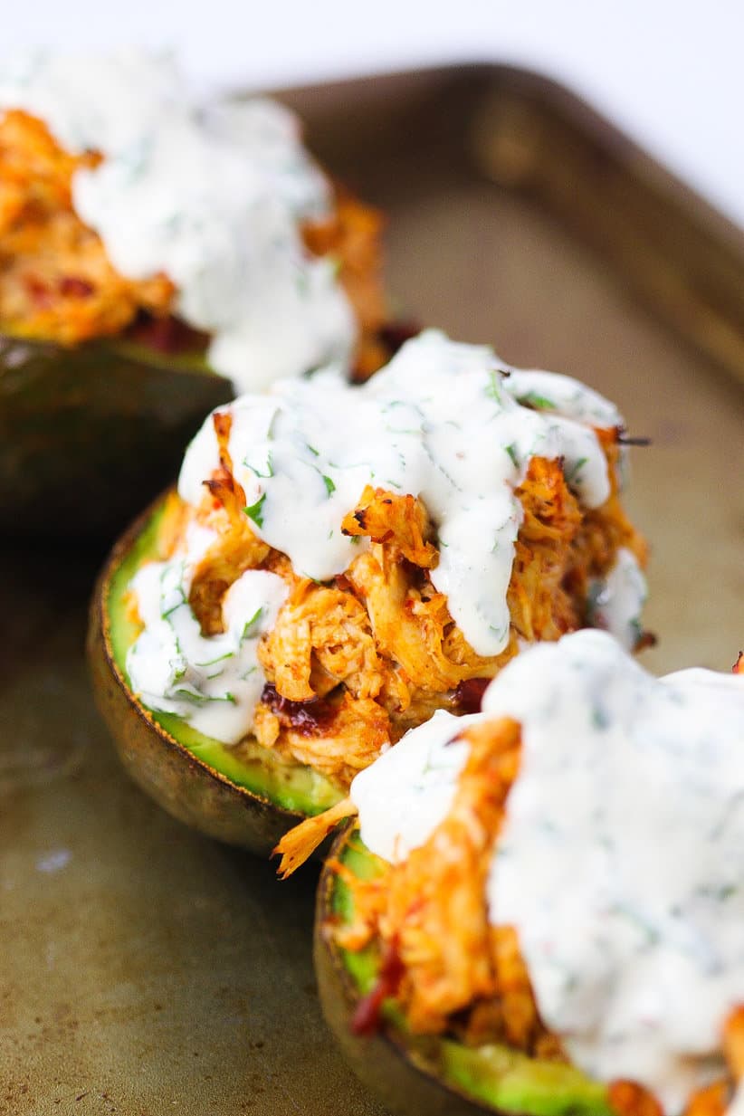Chipotle Chicken Avocados - Glitter and Graze