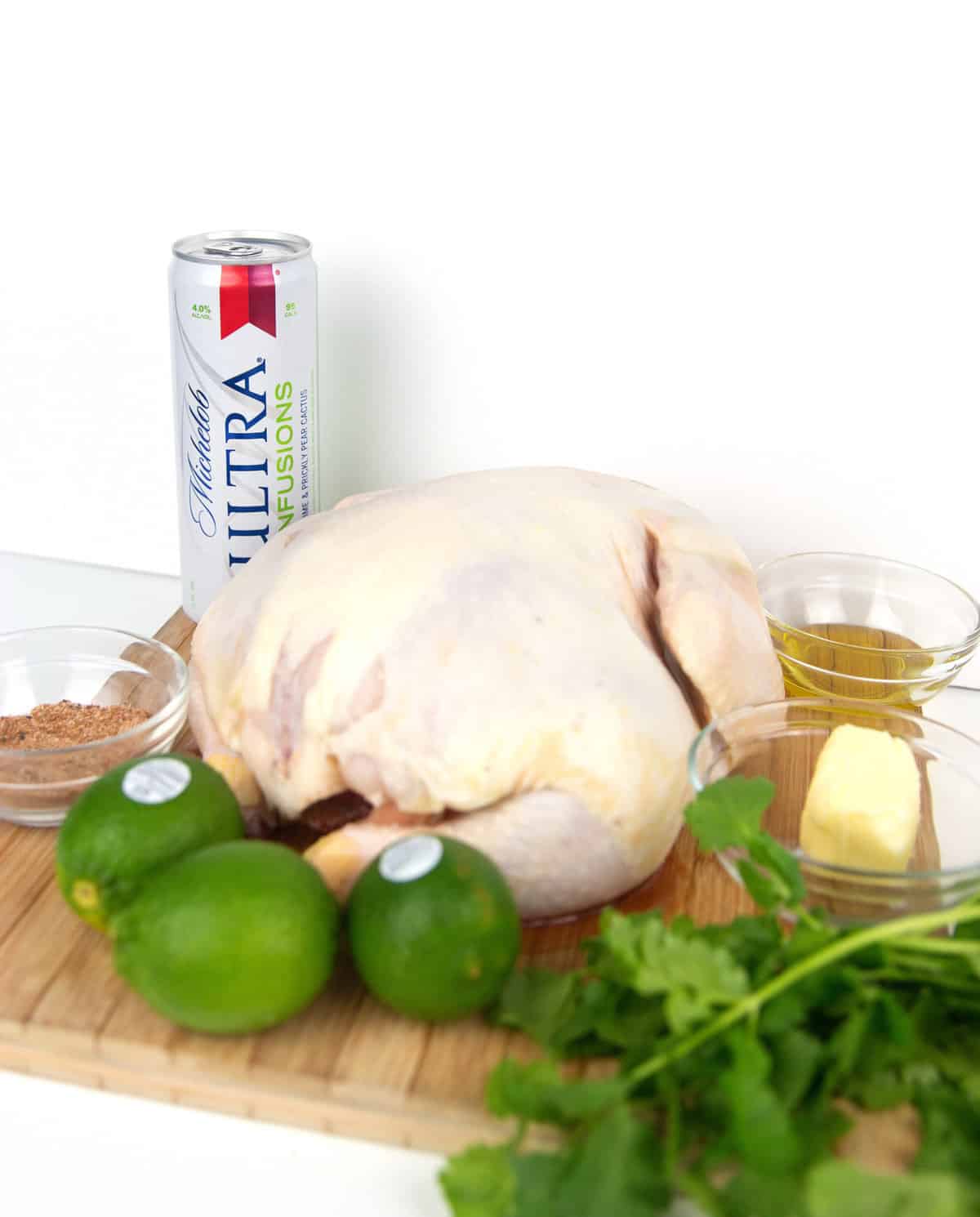 Cilantro Lime Beer Can Chicken - Glitter and Graze