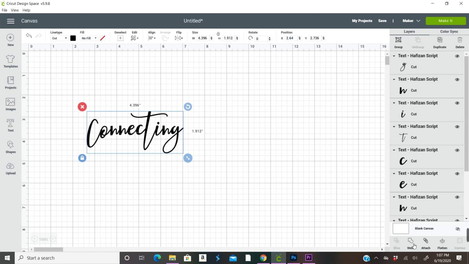 Connecting Script Cricut Fonts - Glitter and Graze