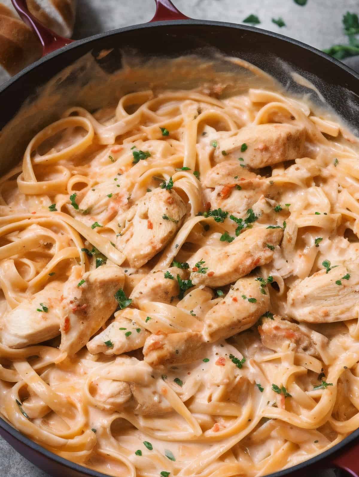 Creamy Cajun Chicken Linguine - Glitter and Graze