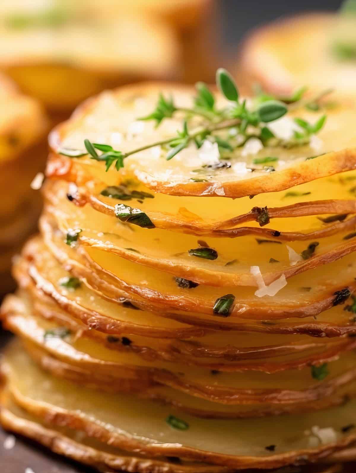 Stacked Herb-Cheese Potatoes - Glitter and Graze
